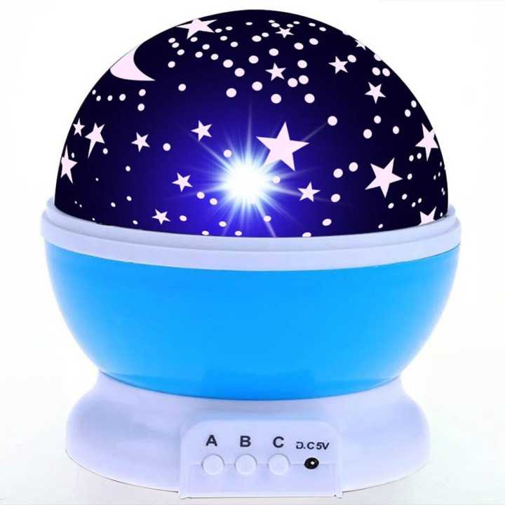 LED Star Projection Lamp 360 Degree Rotation Colorful Night Light ...
