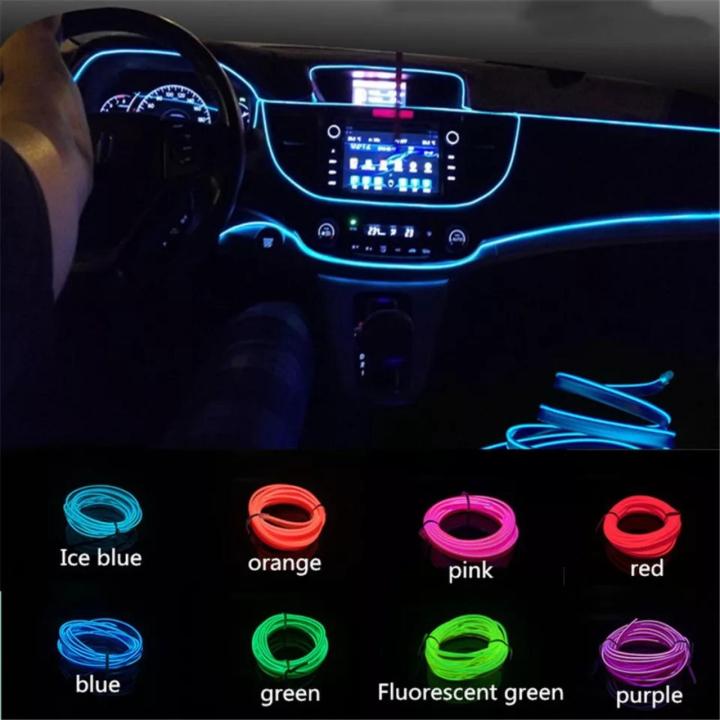 Car LED Strips Decoration Strip (3M )12V Flexible Neon EL Wire Rope ...