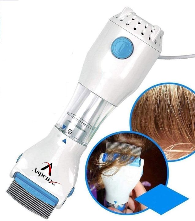 Head Lice Comb & Eggs Remover – V-Comb Electric Lice Removal Treatment Tool for Kids & Adults ...