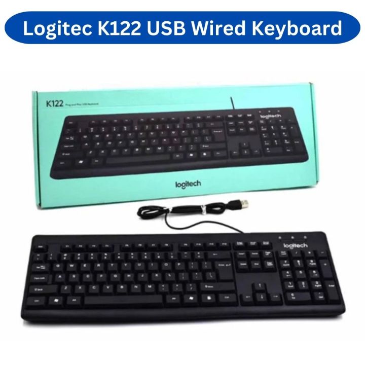 Logitec K122 USB Wired Keyboard, LOGITECH K122 Plug & Play USB Keyboard, Desktop USB Wired ...