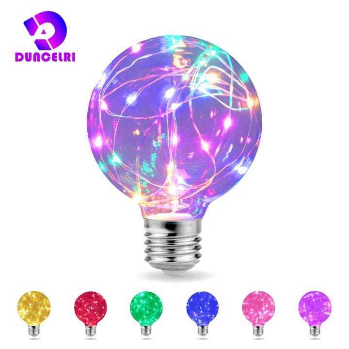 LED Edison String Night Light Bulb E27 110V 220V G95 Colorful Round ...
