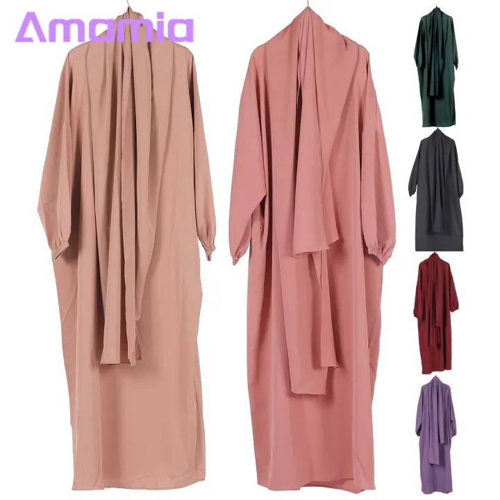 Amamia Maxi Dress Oversized Pure Color Traditional Dress Prayer Garment ...