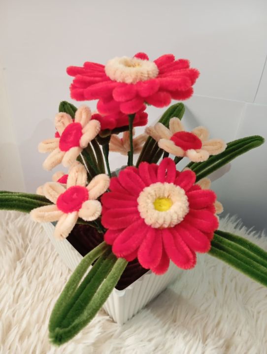 Handmade Pipe Cleaner Flower Bouquet | Cute & Long-Lasting Gift | Decor ...