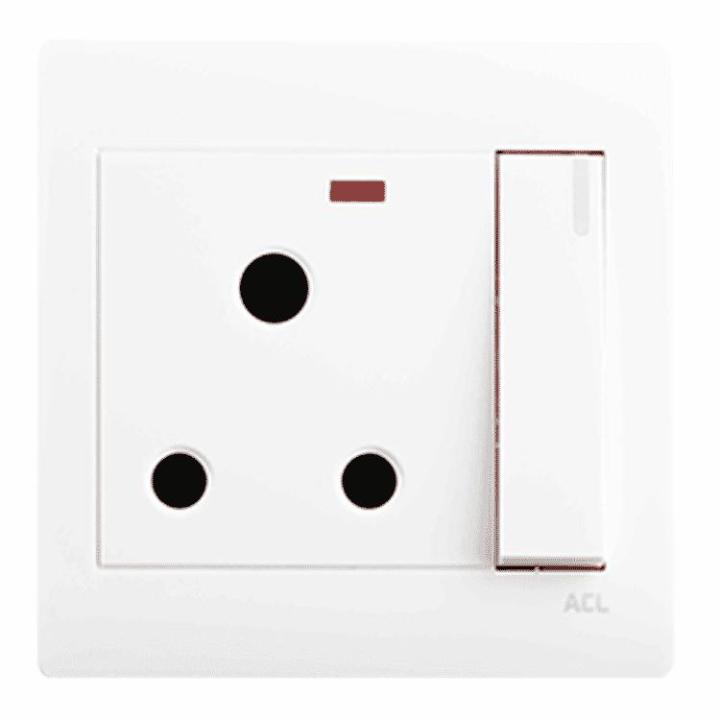 ACL Elegance Switched Outlet Socket Neon - White | Daraz.lk