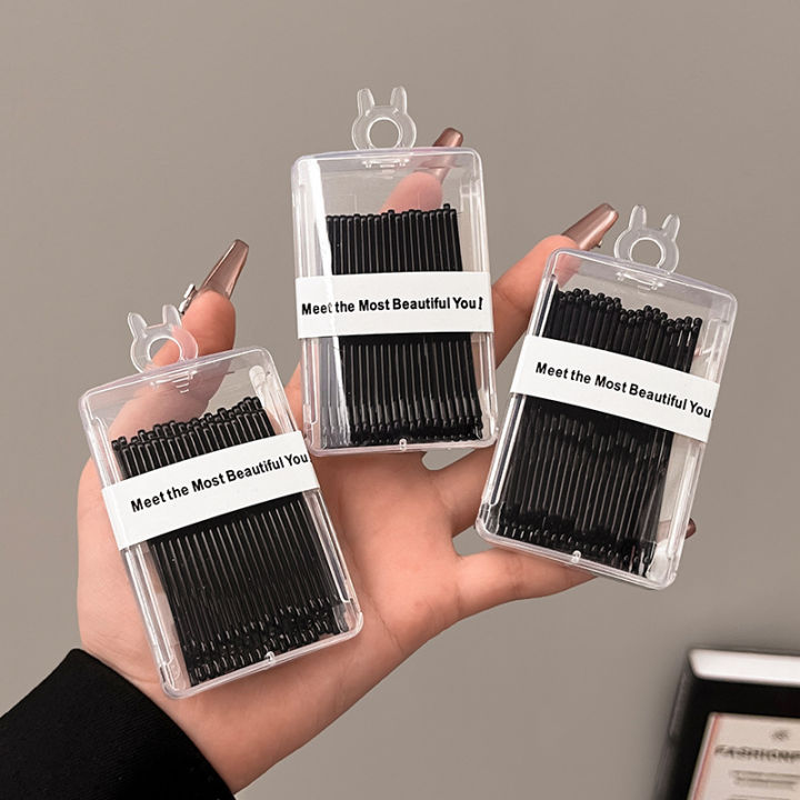 【Zorro】Simple black boxed one-word steel clip women's ball head hair ...