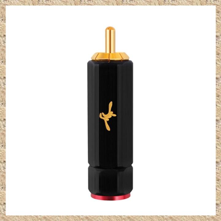 Pure Copper Gold Plated Plug Self Locking Lotus Terminal Soldering Free ...