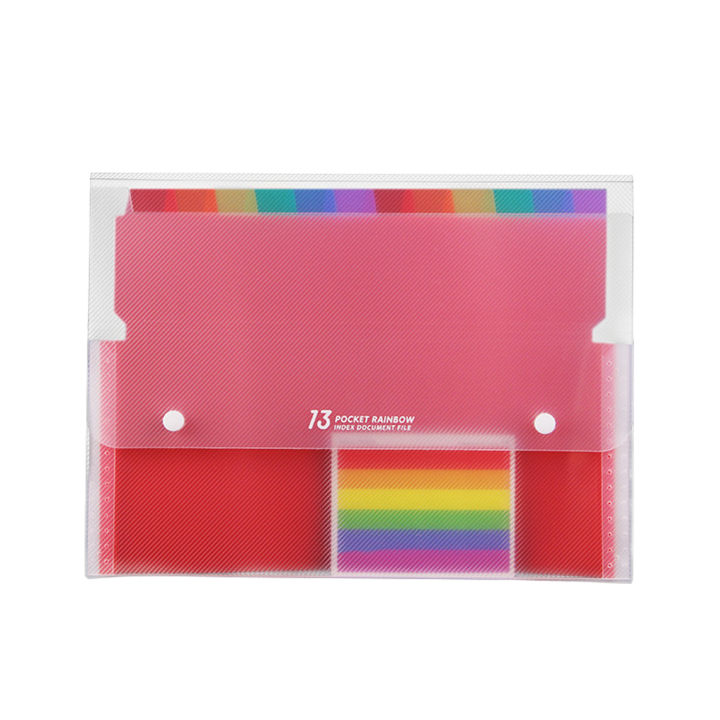 Expanding File Folder 13 Pocket File Organizer Rainbow Color Accordion Folders With Expandable