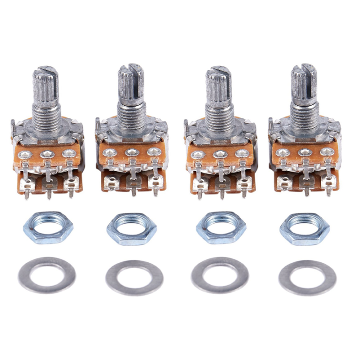4 Pcs B50K 50K Ohm 6 Terminals Dual Linear Rotary Taper Potentiometers ...