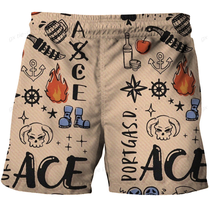 New One Piece Beach Shorts Cartoon Animation Luffy 3D Print Boys ...