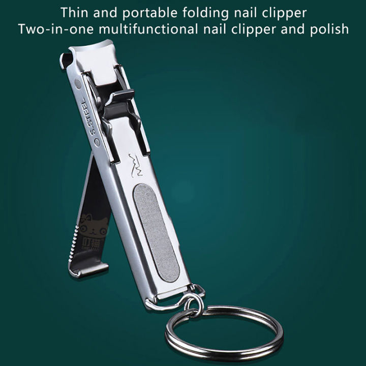 1PC Ultra-Thin Nail Clippers Collapsible Portable Travel Fingernail ...