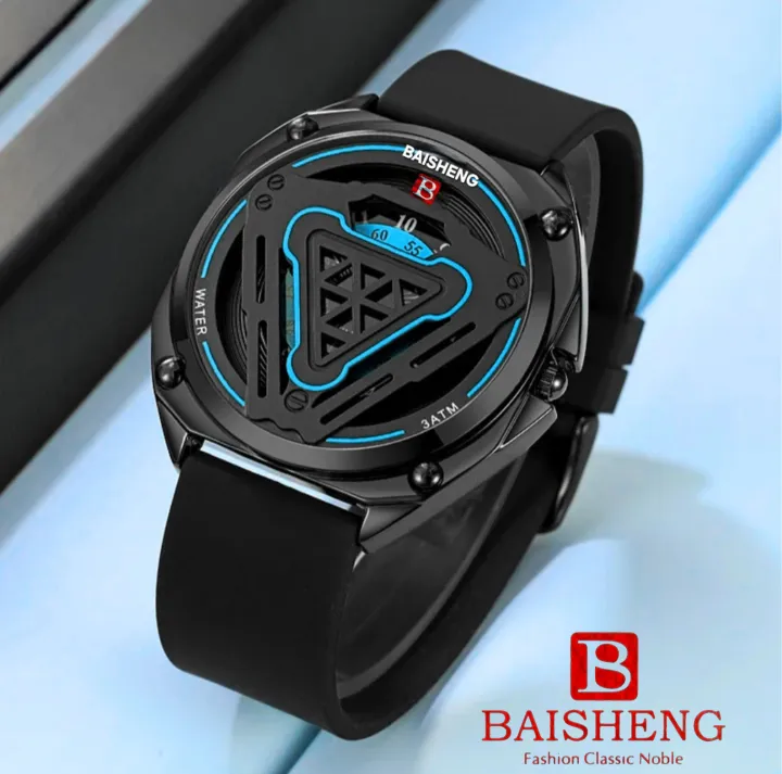 BAISHENG Brand Luxury Fashion Watch PU Leather Strap Casual Sports ...