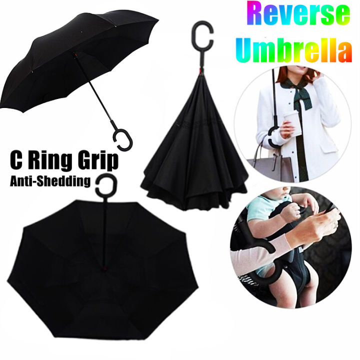 Reverse umbrella/C-Type Long Handle/Light Weight/14 colors available ...