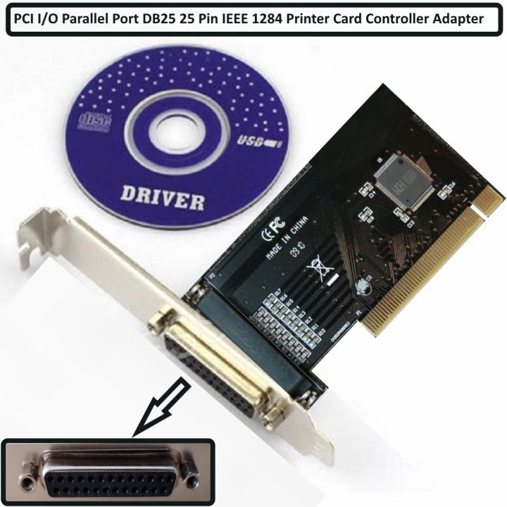 PCI I/O Parallel Port DB25 25 Pin IEEE 1284 Printer Card Controller Adapter interface Short iron ...