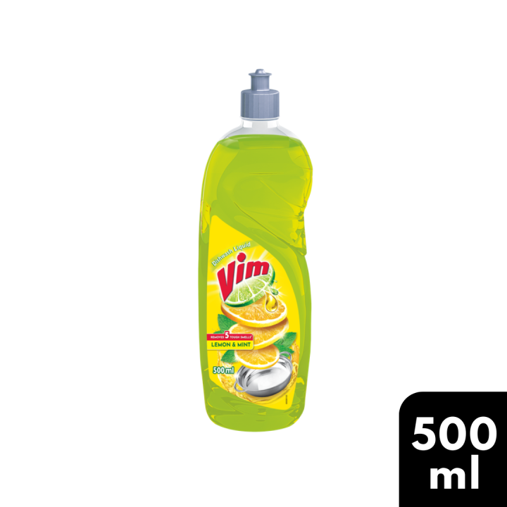 Vim Dishwash Liquid Lemon & Mint, 500ml | Daraz.lk