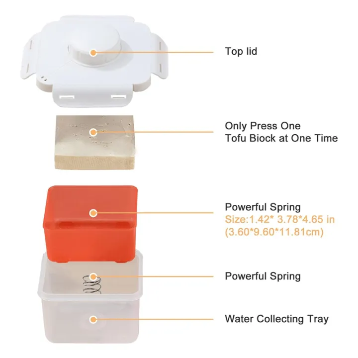 Tofu Dishwasher Safe, Adjustable Tofu Drainer, Vegan Tofu Presser for ...