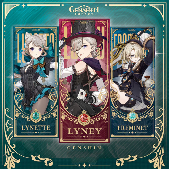 Genshin Impact Collection Cards Games Fontaine Lyney Lynette Freminet ...