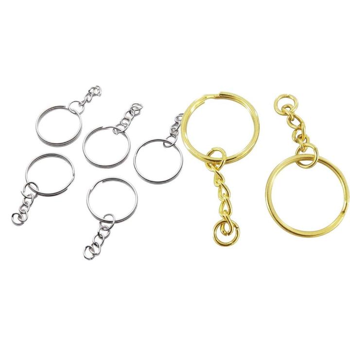 10-200Pcs/Lot 25mm Key Ring Key Chain Gold Color Rhodium Round Split ...