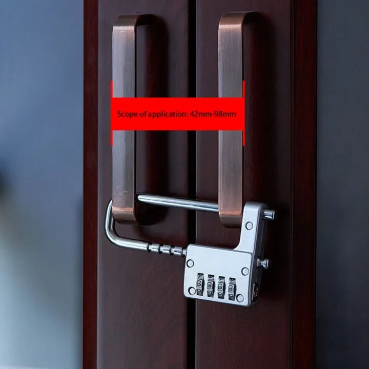 Portable Adjustable Lengthened U-shaped Lock 4Digit Combination Padlock ...