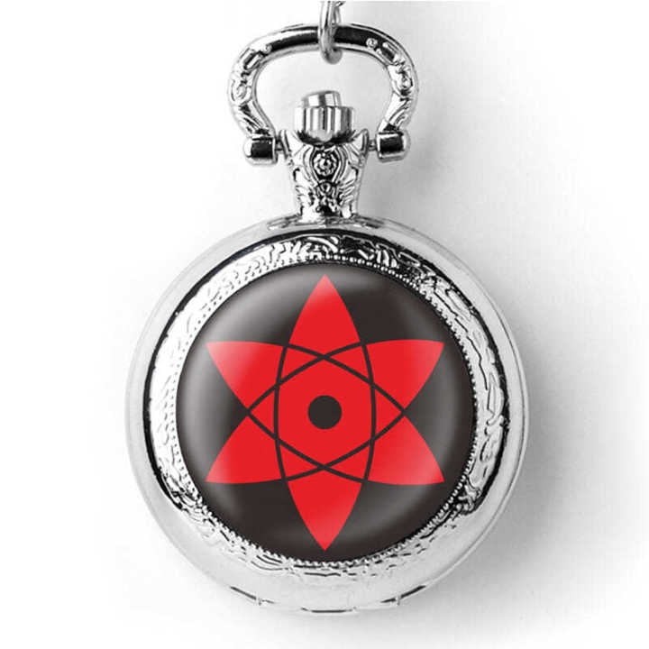 Naruto Sharingan Peripheral Boys Flip Cover Medium Quartz Pocket Watch ...