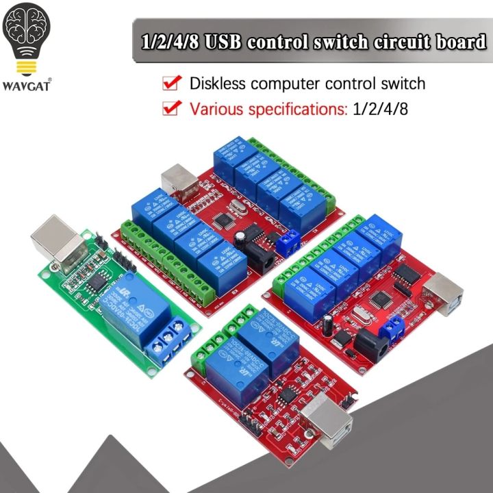 5V 12V 1 2 4 8 Channel USB Relay Control Switch Programmable Computer ...