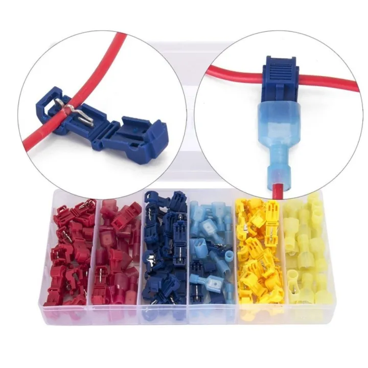 120pcs Peel-Free T-Tap Connector Insulated Efficient Wiring Wire ...