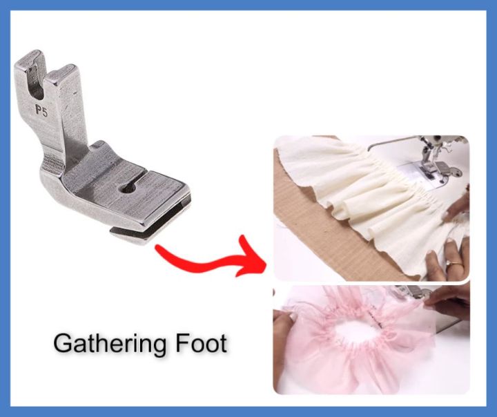 Gathering Foot Fittings Pleated Shirring Foot P5 Sewing Accessory ...