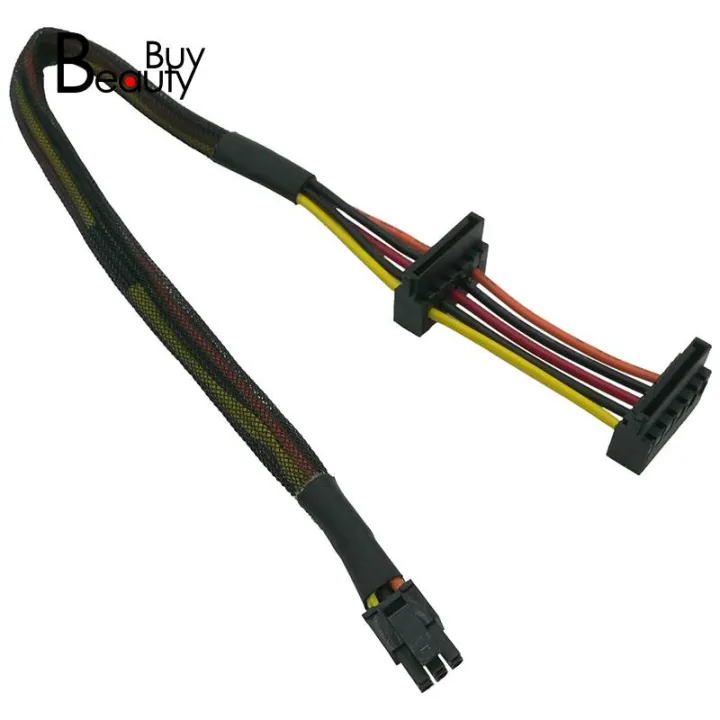 HDD SATA Power Cable Right-Angle SATA 15 Pin X2 to Mini 6 Pin ATX ...