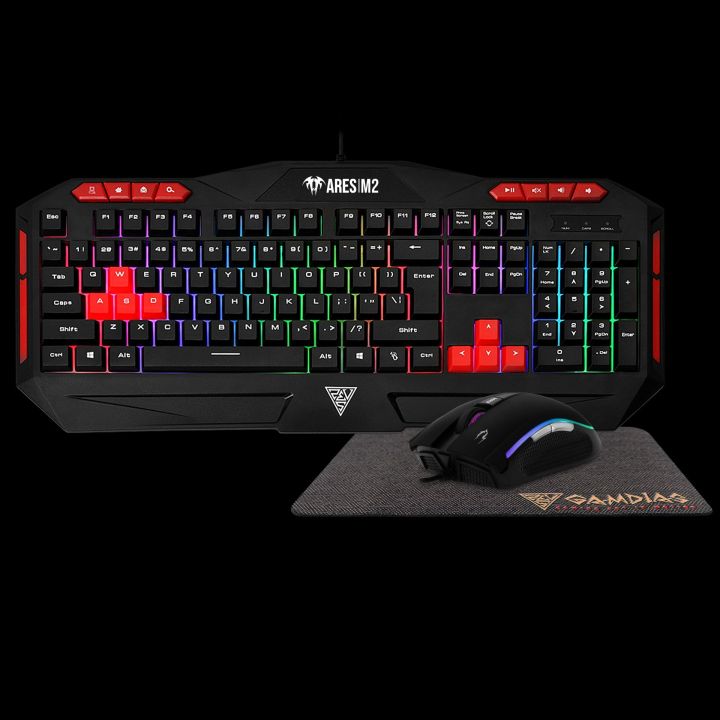 GAMDIAS ARESM2 KEYBOARD + ZEUS|E2 MOUSE + MOUSE MAT 3 IN 1 GAMING COMBO ...