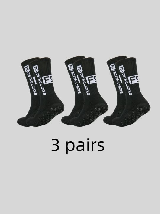 3 pairs of anti slip, sweat and odor resistant FS football socks and ...