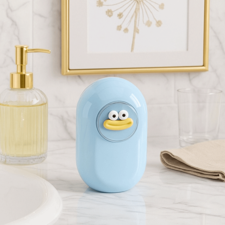 Portable Cartoon Soap Box Oval Plastic Soap Dish with Laundry Brush ...