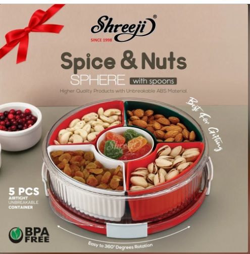 Plastic Spice & Nuts SPHERE with spoons Good design | Daraz.lk