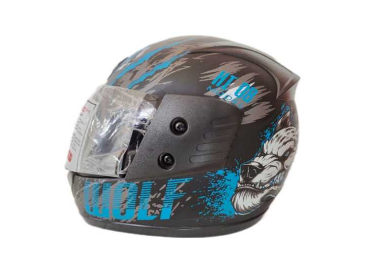 UPCo WOLF Full Face Graphic Design Motor Bike Helmet SLS Certified ...