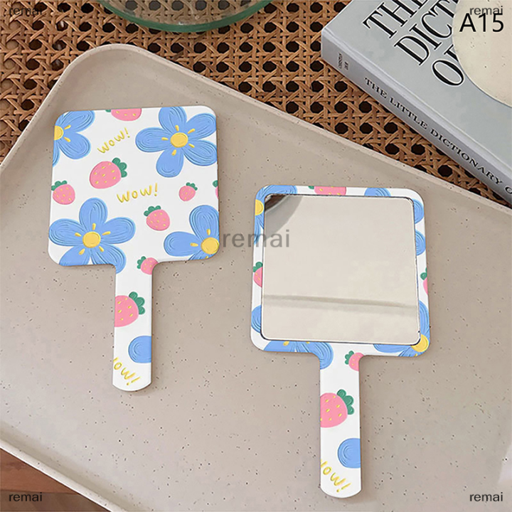 【BestGO】remai Handheld Makeup Mirror Portable Small Mirror Square ...