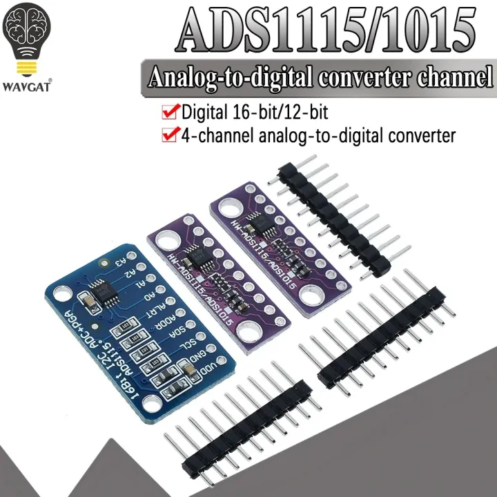 16 Bit I2C ADS1115 ADS1015 Module ADC 4 channel with Pro Gain Amplifier ...