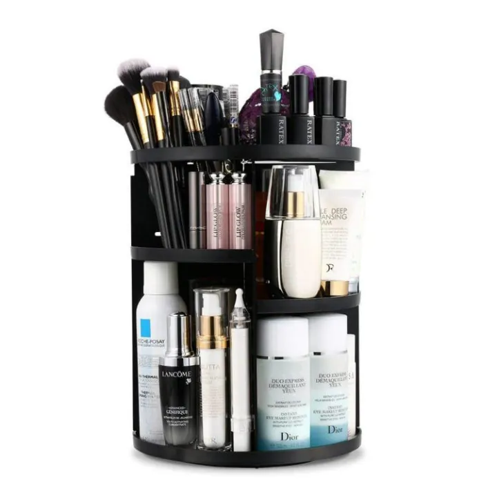 360 Rotating Makeup Organizer, DIY Adjustable Makeup Carousel Spinning ...