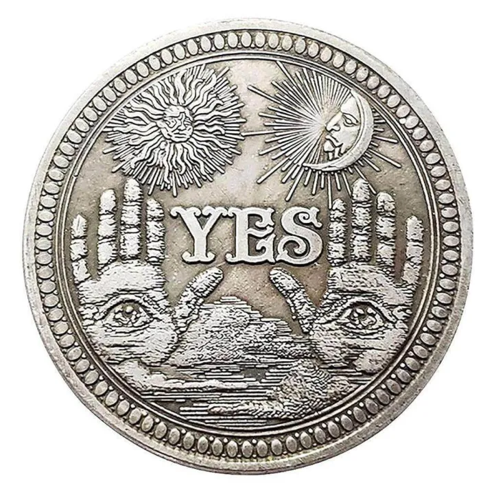 【BestGO】Yes / No Gothic Prediction Decision Coin Commemorative Coin Art ...