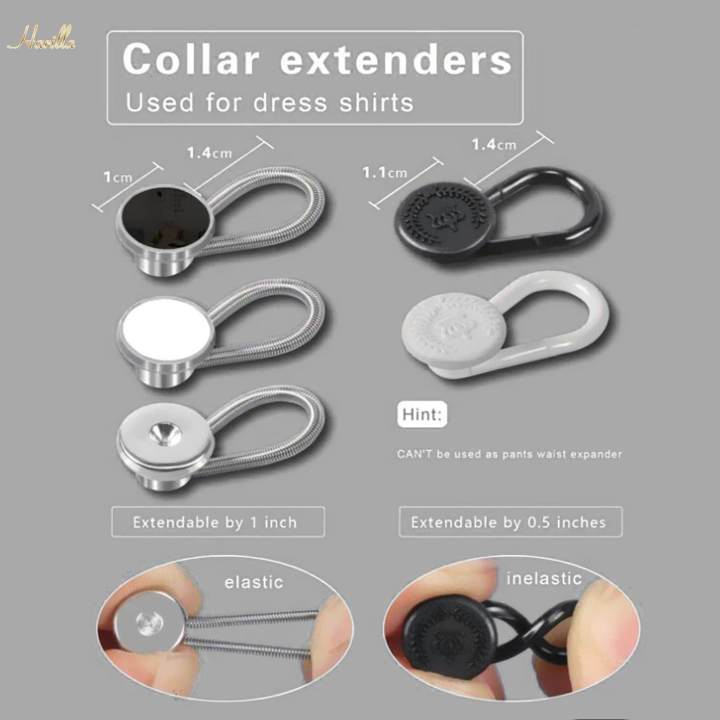 18Pcs Elastic Collar Extenders Buttons Lengthen Extend Expansion ...