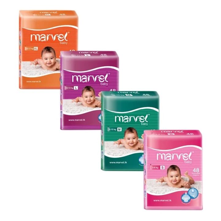 Marvel Baby Diaper 48Pcs S/M/L/XL | Daraz.lk