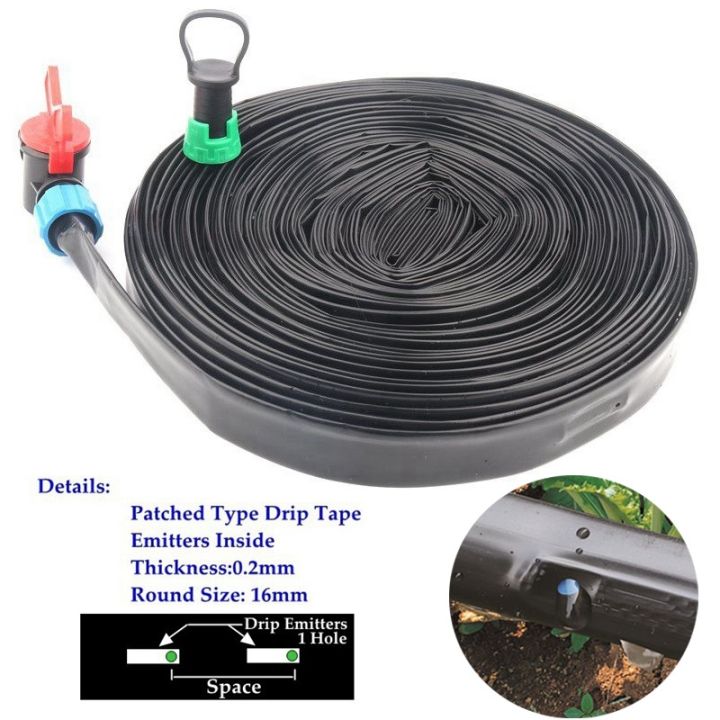 5~50m Drip Irrigation System Rain Drip Tape Farm Greenhouse Home Garden ...