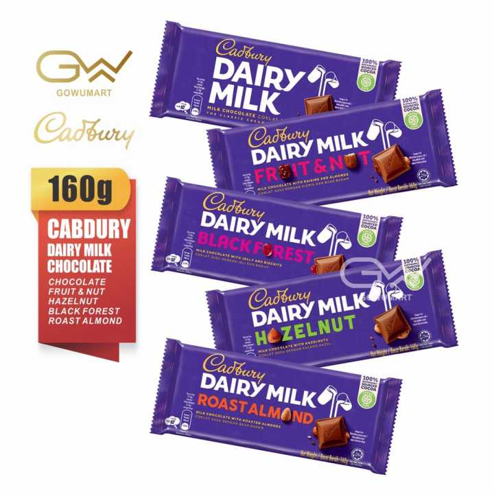 Cadbury Dairy Milk Chocolate 160g With 5 Flavours | Daraz.lk