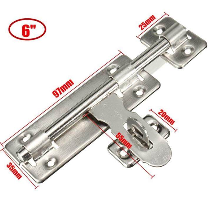 Stainless steel Door Bolt Lock Latch Slide Tools DIY Barrel Bolt Clasp ...