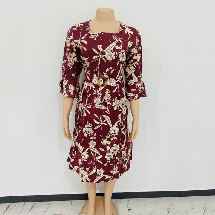 Girls Model Frocks - Maroon | Daraz.lk