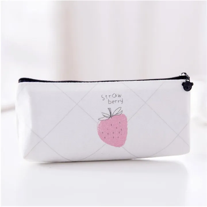 【Alizeker Mall】canvas Fruit Peach pencil case school pencil for girl ...