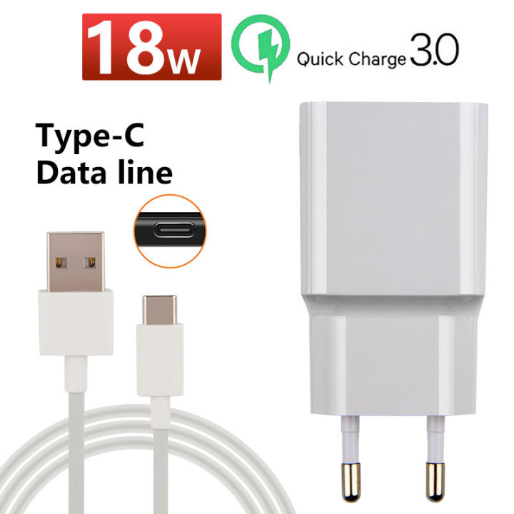 18w Fast Charger Qc 3.0 Usb Charger Type-C For Redmi Note 7 8 Pro 9s ...