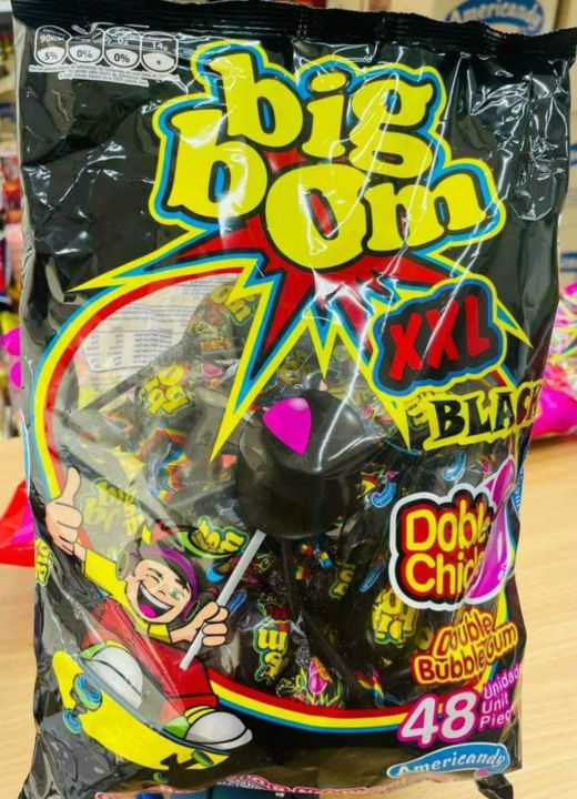 Americandy Big Bom XXL Black Lollipops (48Pcs Pack) | Daraz.lk