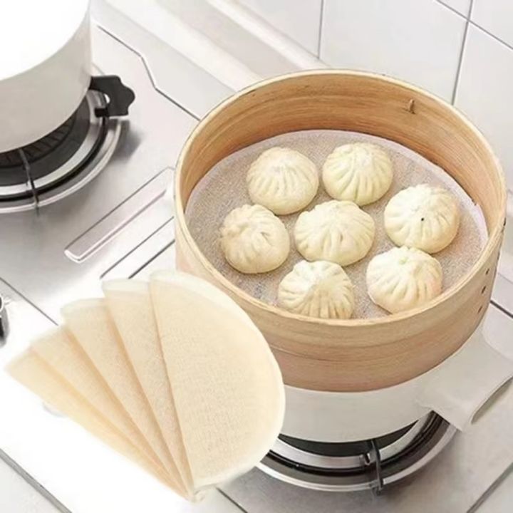 10pcs New Pure Cotton Steamer Cloth Round Reusable Steamed Mat Non ...