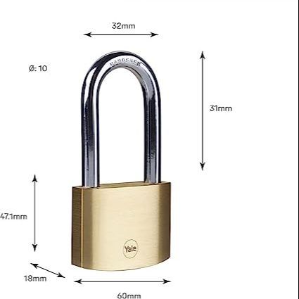 Brass Padlock 60mm (L) Y110B/60/163/1 | Daraz.lk