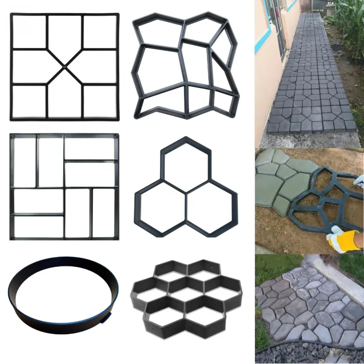 Garden Path Maker Mold Plastic Diy Manually Paving Cement Brick Stone ...