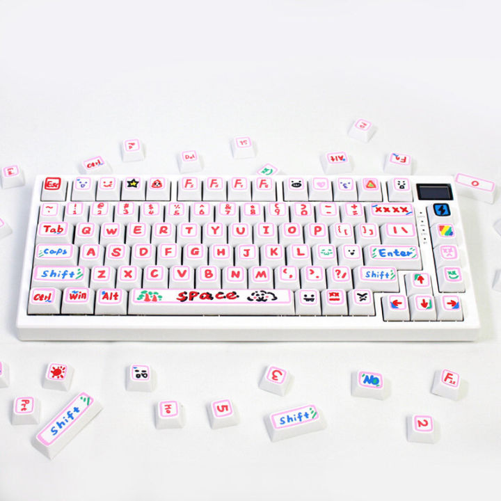 126 Keys Graffiti PBT Keycap Set XDA Profile Sublimation Cute Anime ...