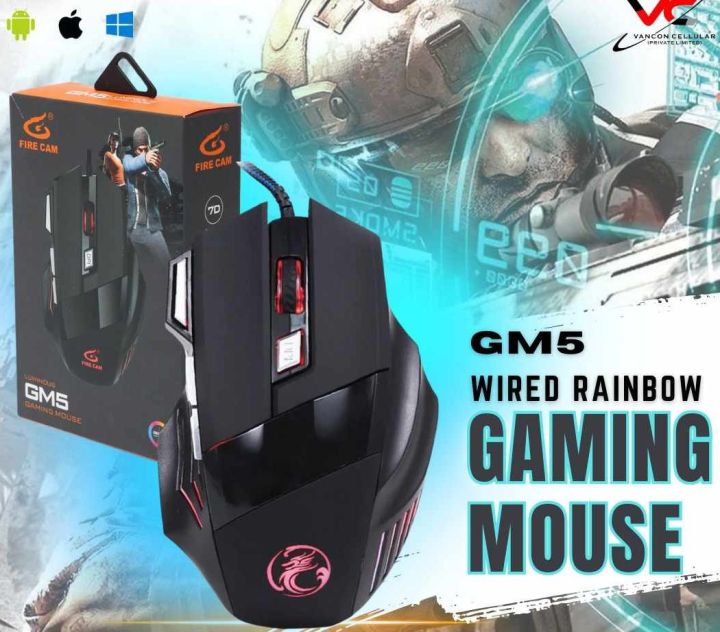 Fire Cam Luminous GM5 Wired Gaming Mouse | Daraz.lk